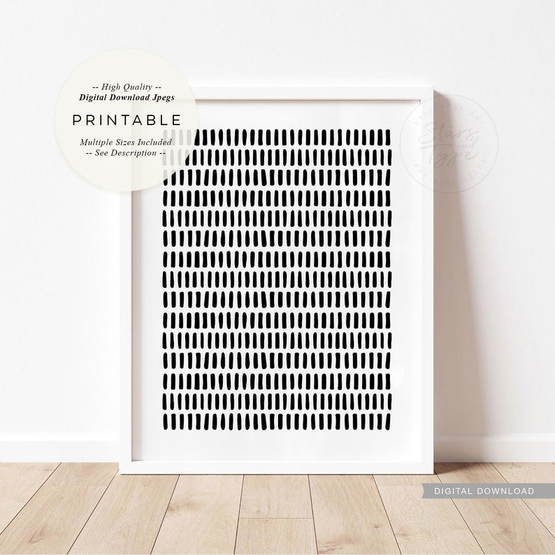 Abstract Black Lines Pattern PRINTABLE Wall Art Boho Modern - Etsy
