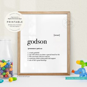 Godson Definition, PRINTABLE Art, Dictionary Meaning, Special Godchild ...