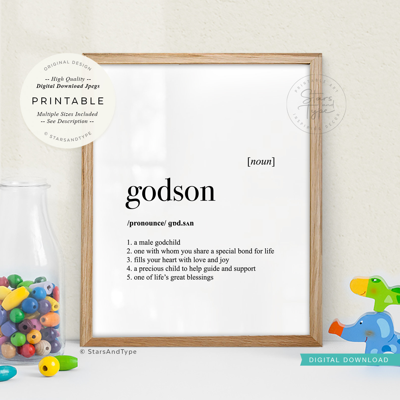Godson Definition, PRINTABLE Art, Dictionary Meaning, Baptism ...