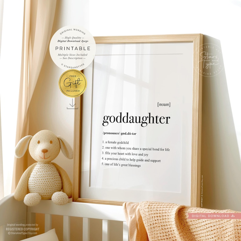 Goddaughter Definition, PRINTABLE Art, Godchild Special Baptism ...