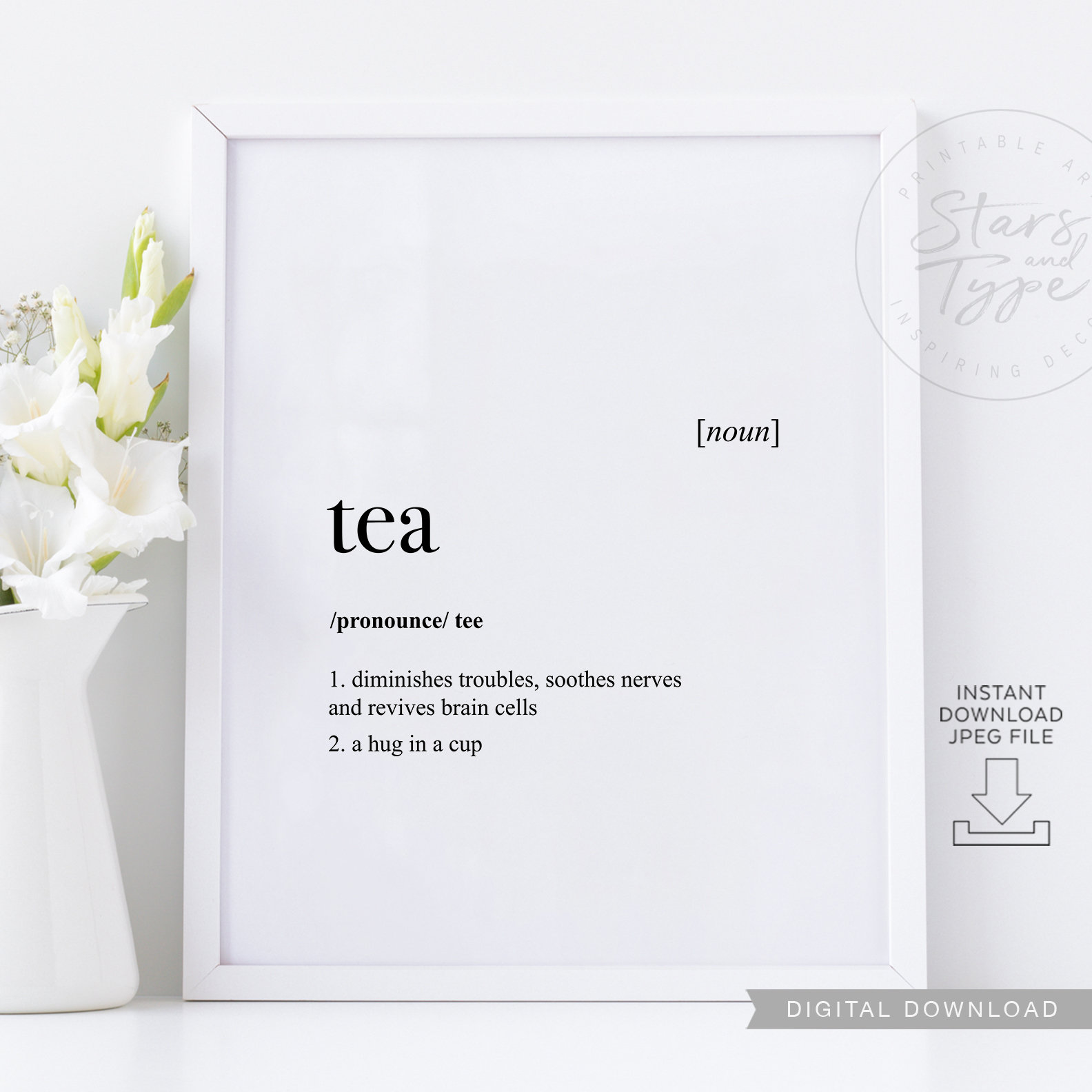 Tea Dictionary Definition Meaning PRINTABLE Art Kitchen - Etsy UK