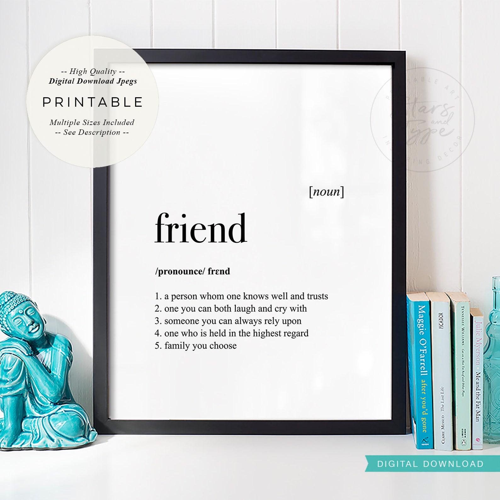 Friend Dictionary PRINTABLE Art Definition Meaning Special - Etsy UK
