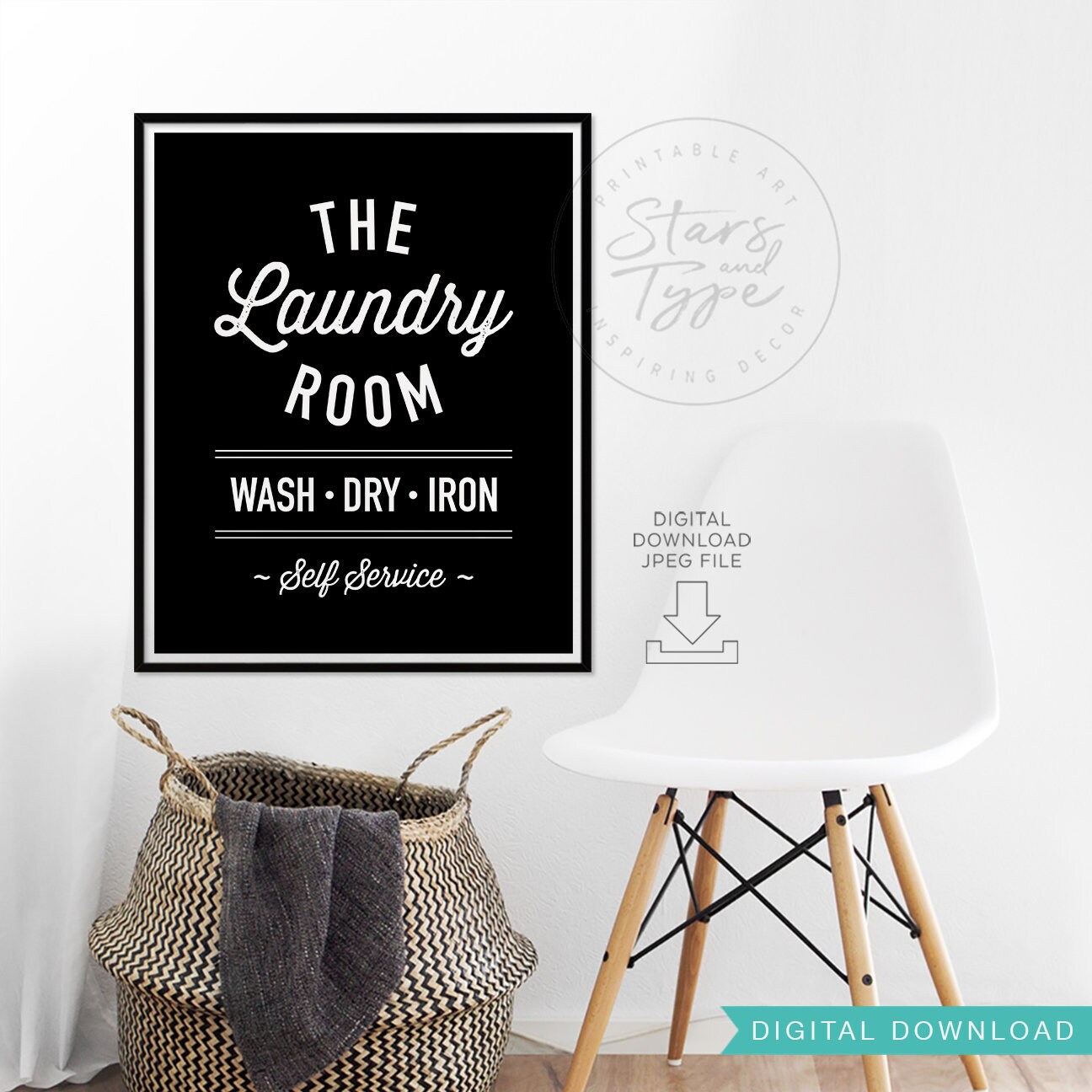 Laundry Sign PRINTABLE Wall Art Wash Room Laundry Room - Etsy UK