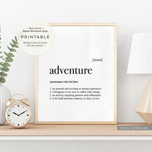 Adventure Dictionary Definition Meaning, PRINTABLE Art, Adventure ...