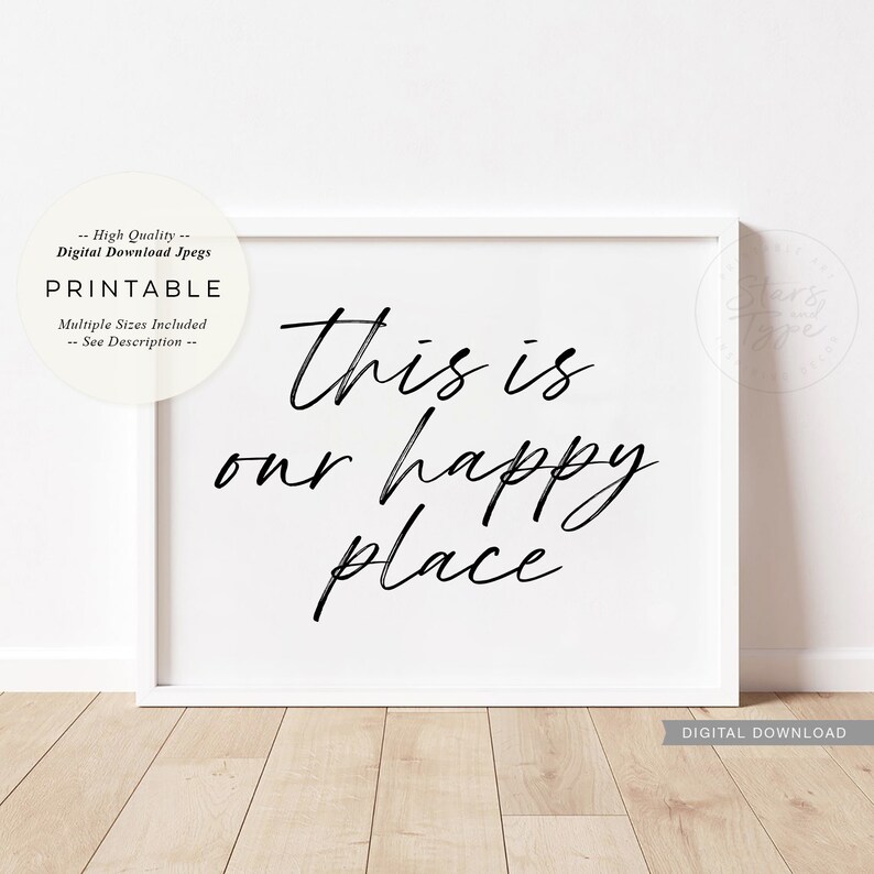 This is Our Happy Place PRINTABLE Wall Art Home Quote Decor | Etsy