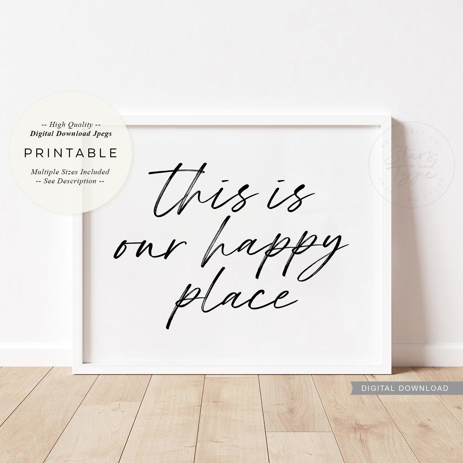 This is Our Happy Place PRINTABLE Wall Art Home Quote Decor - Etsy UK