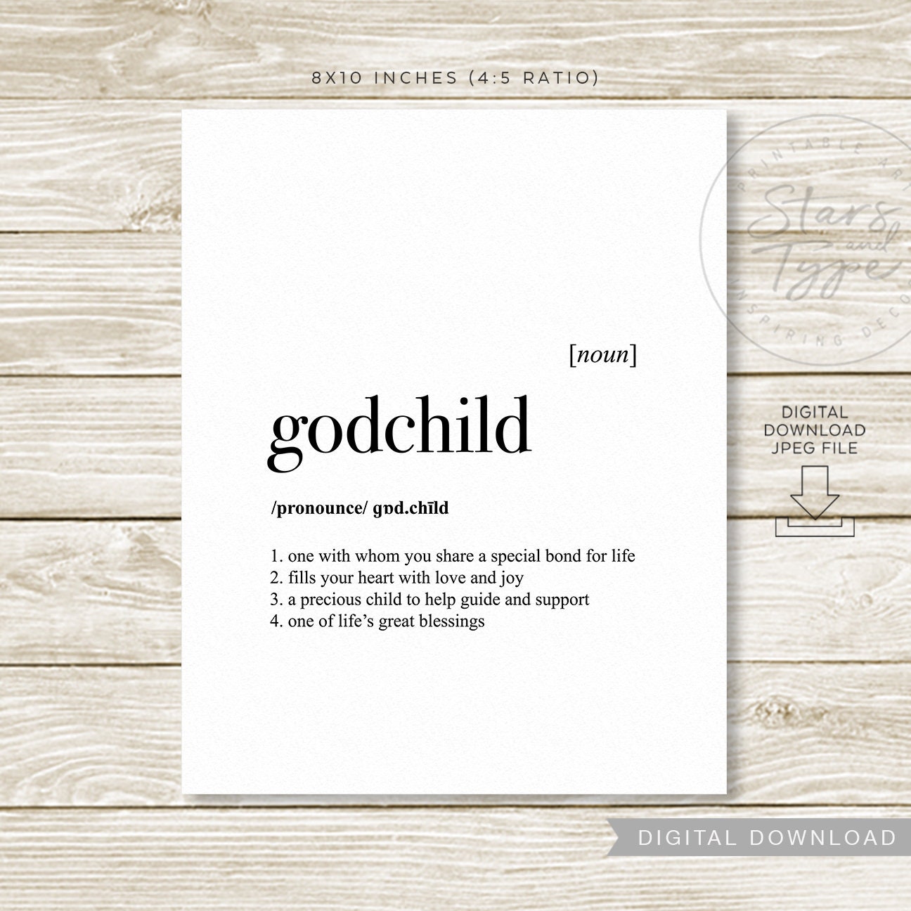 Godchild Definition PRINTABLE Art Dictionary Meaning Baby - Etsy