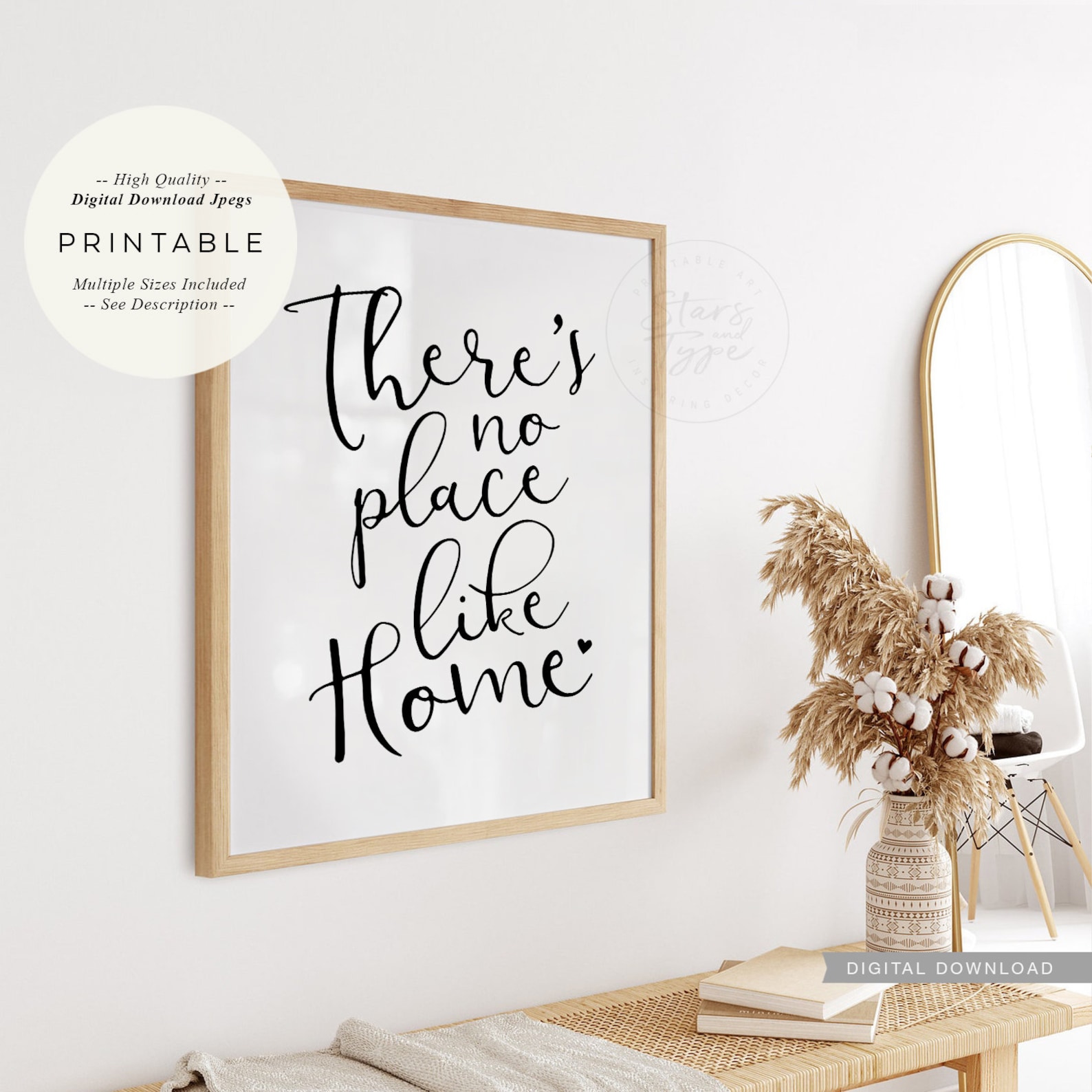 There's No Place Like Home PRINTABLE Wall Art Home - Etsy