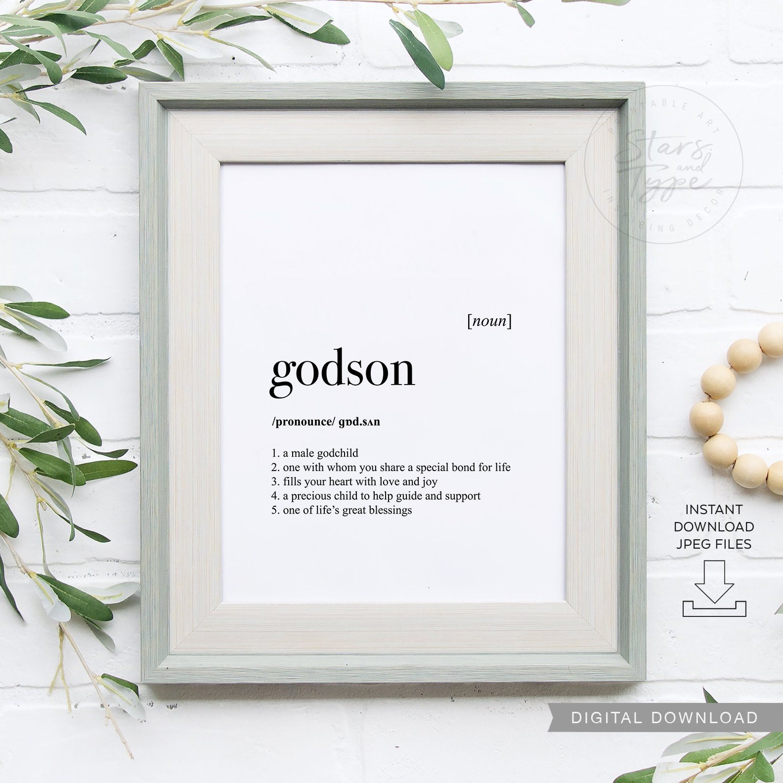 Godson Definition PRINTABLE Art Dictionary Meaning Special - Etsy UK