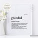Grandad Definition, PRINTABLE Art, Grandfather Great Grandad, Pops ...