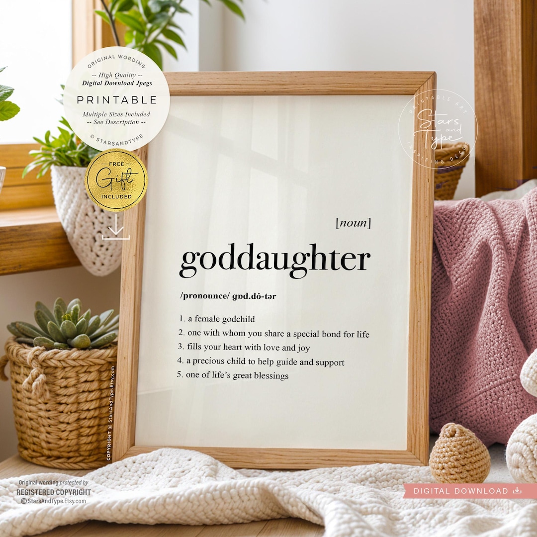 Goddaughter Definition, PRINTABLE Art, Godchild Special Baptism ...