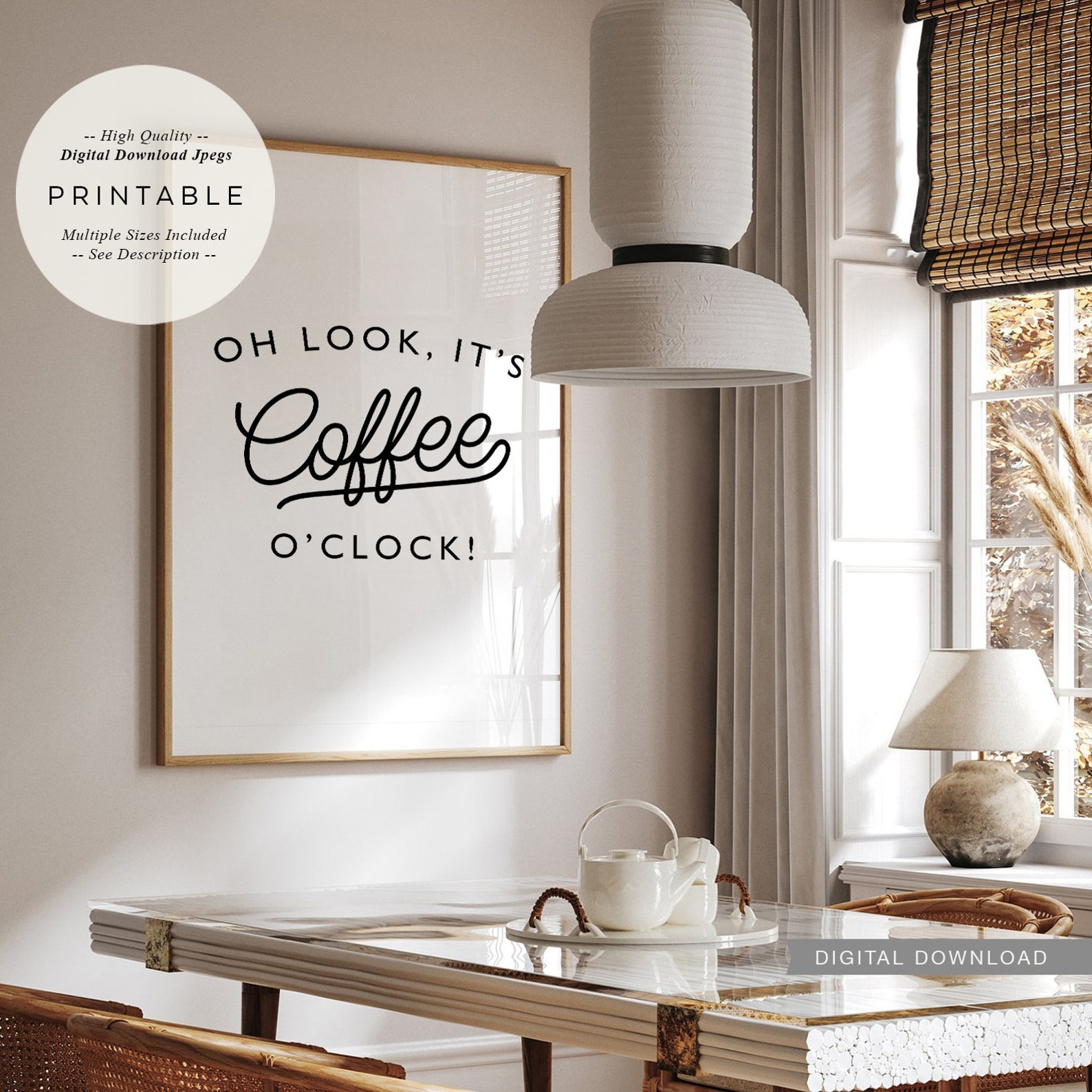 It's Coffee O'clock PRINTABLE Wall Art Coffee Lovers - Etsy