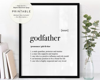 Godfather Definition Print Printable DIGITAL ART Godfather - Etsy Australia