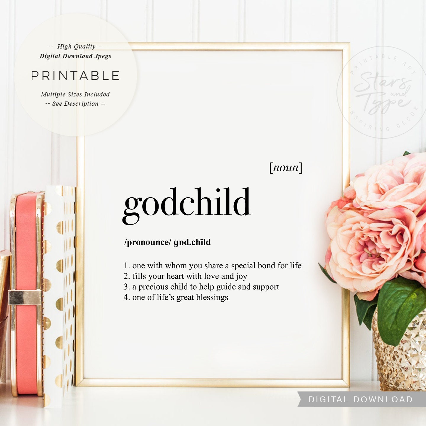Godchild Definition PRINTABLE Art Dictionary Meaning Baby - Etsy