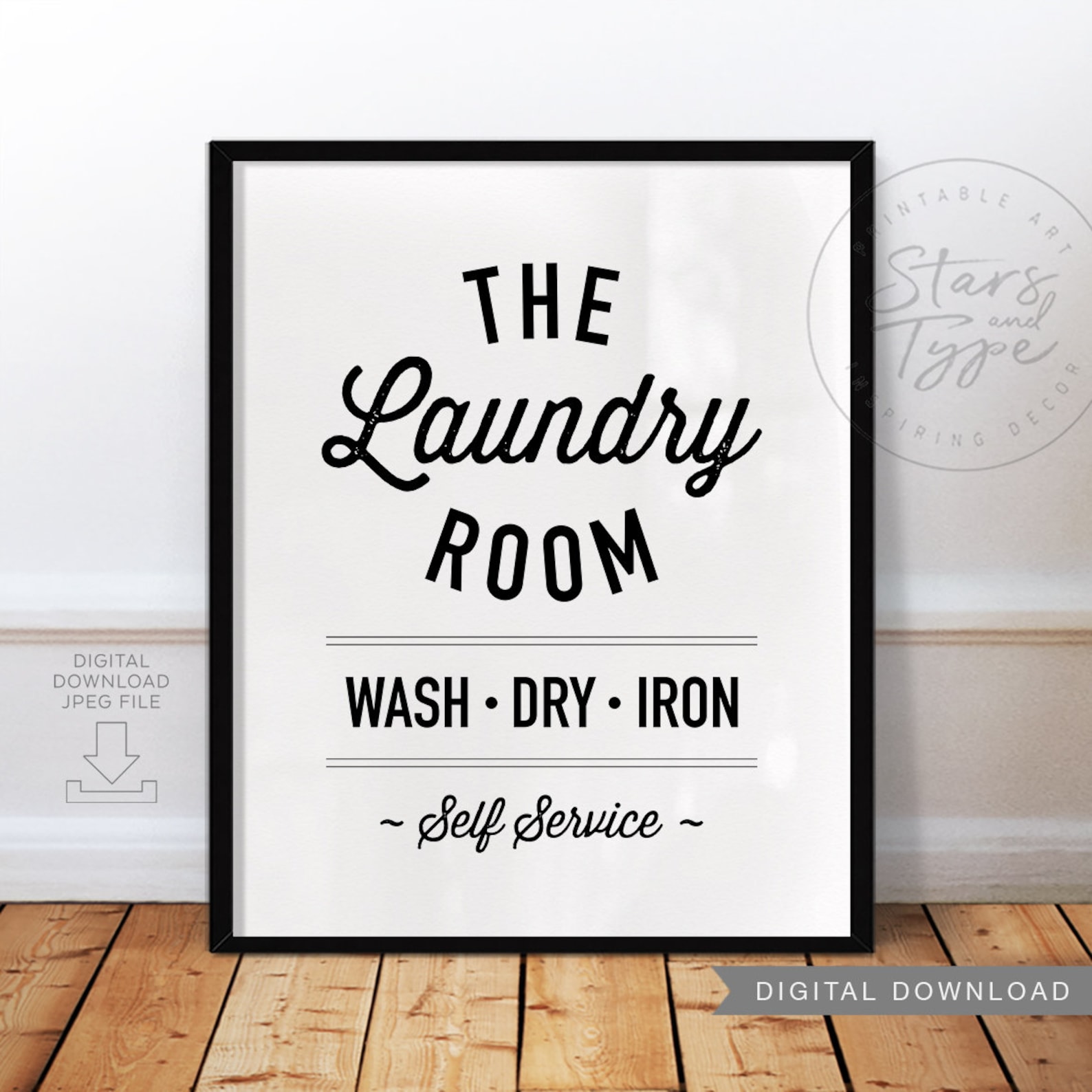 Laundry Sign PRINTABLE Wall Art Wash Room Laundry Room - Etsy UK