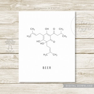 Beer Molecule PRINTABLE Wall Art Molecule Science Chemistry - Etsy