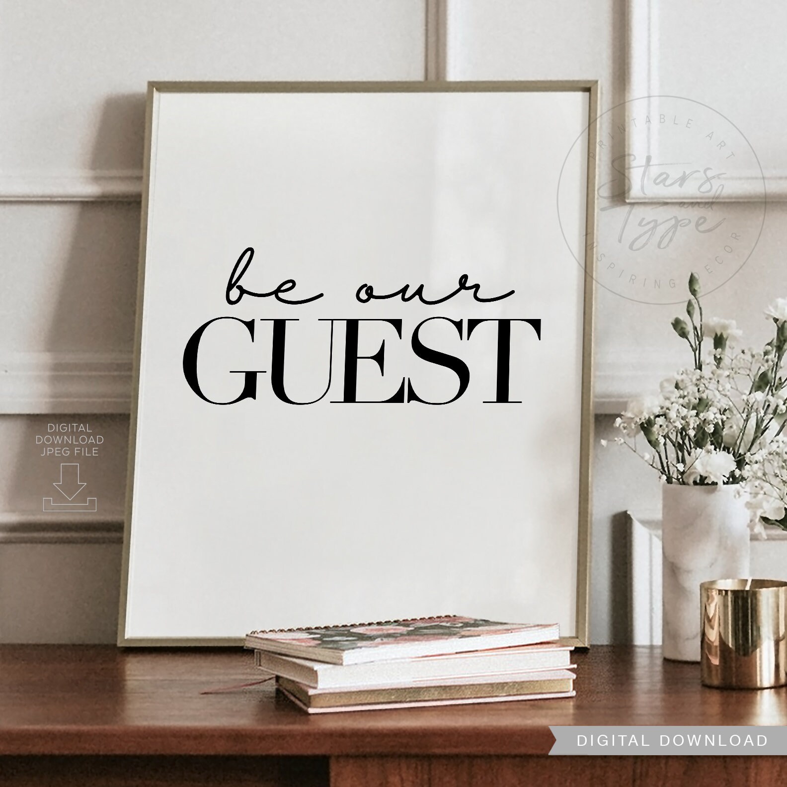 Be Our Guest PRINTABLE Wall Art Entranceway Welcome Sign | Etsy UK
