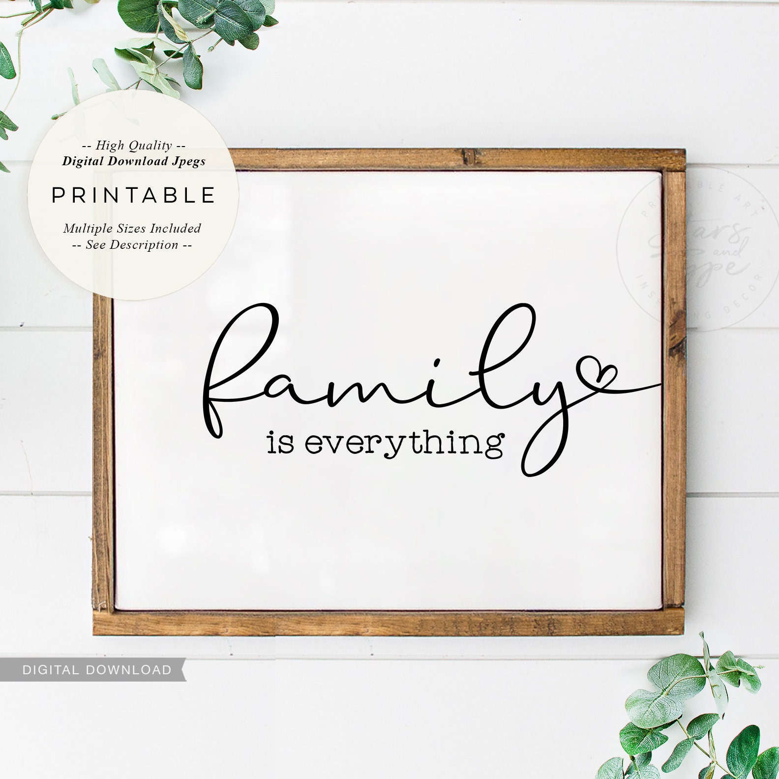 Digital Prints Art & Collectibles Digital Download Inspirational Family ...