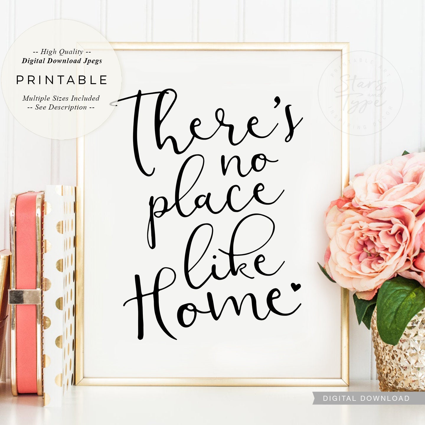 There's No Place Like Home PRINTABLE Wall Art Home - Etsy