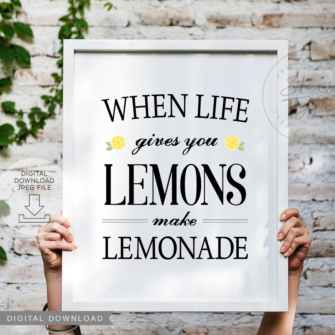 When life gives you lemons make lemonade PRINTABLE Wall Art | Etsy