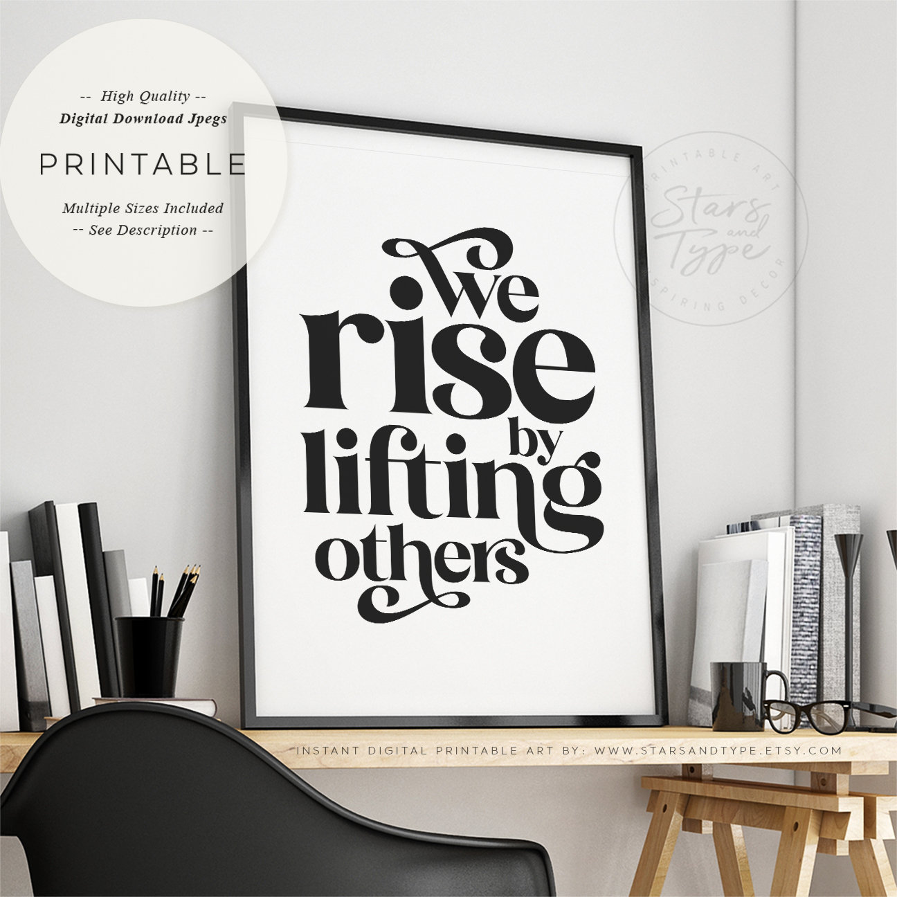 We Rise by Lifting Others PRINTABLE Art Motivational - Etsy UK