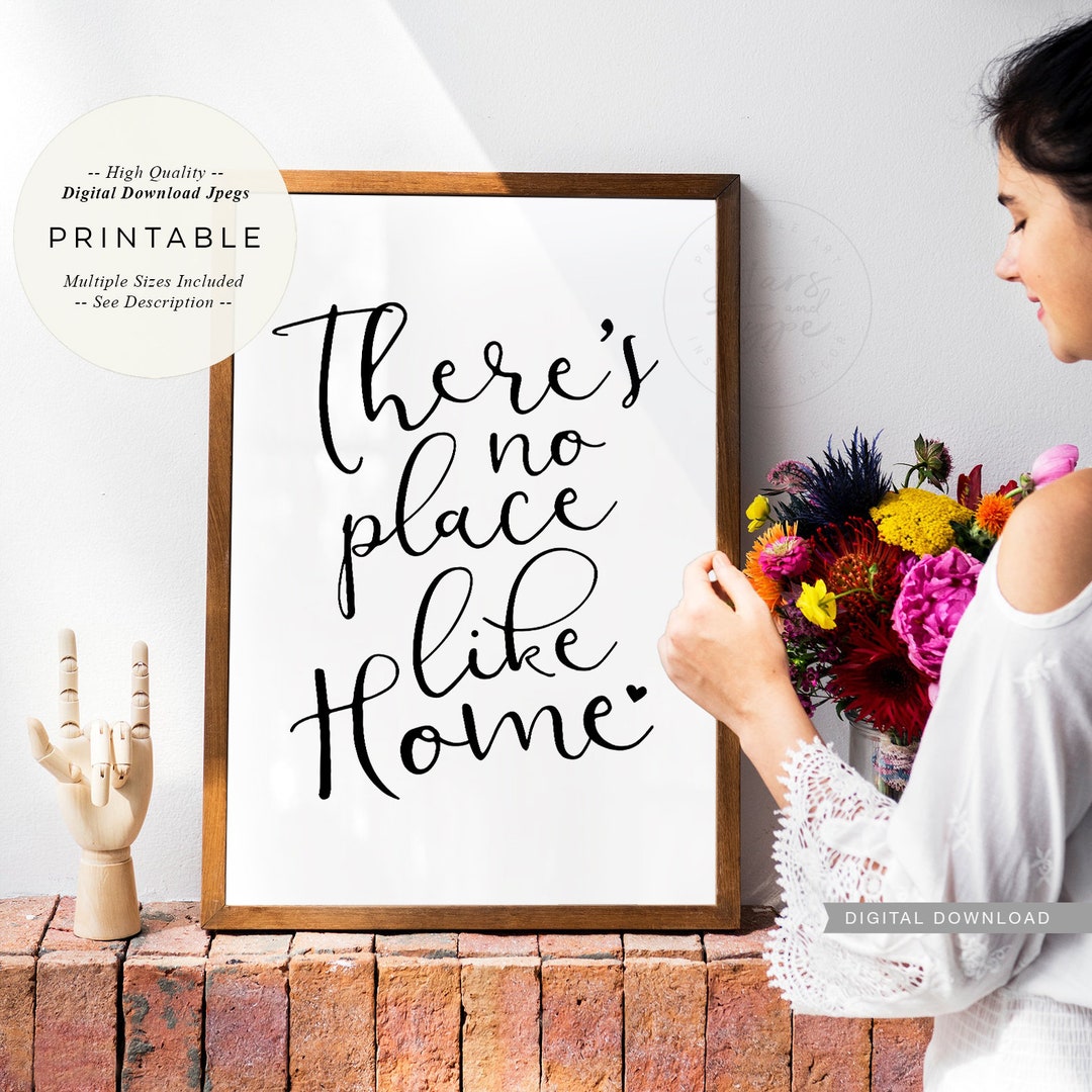 There's No Place Like Home PRINTABLE Wall Art Home - Etsy UK