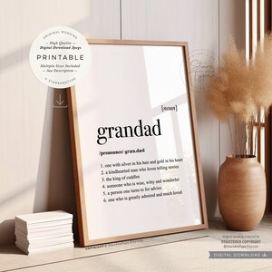 Grandad Definition, PRINTABLE Art, Grandfather Great Grandad, Pops ...