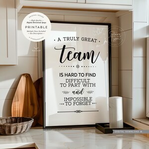 A Truly Great Team, PRINTABLE Art, Leaving Gift, Digital DOWNLOAD Print ...