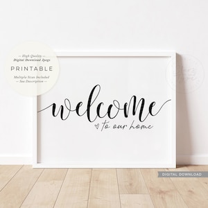 Welcome to Our Home, PRINTABLE Wall Art, Family Home Welcome Sign ...