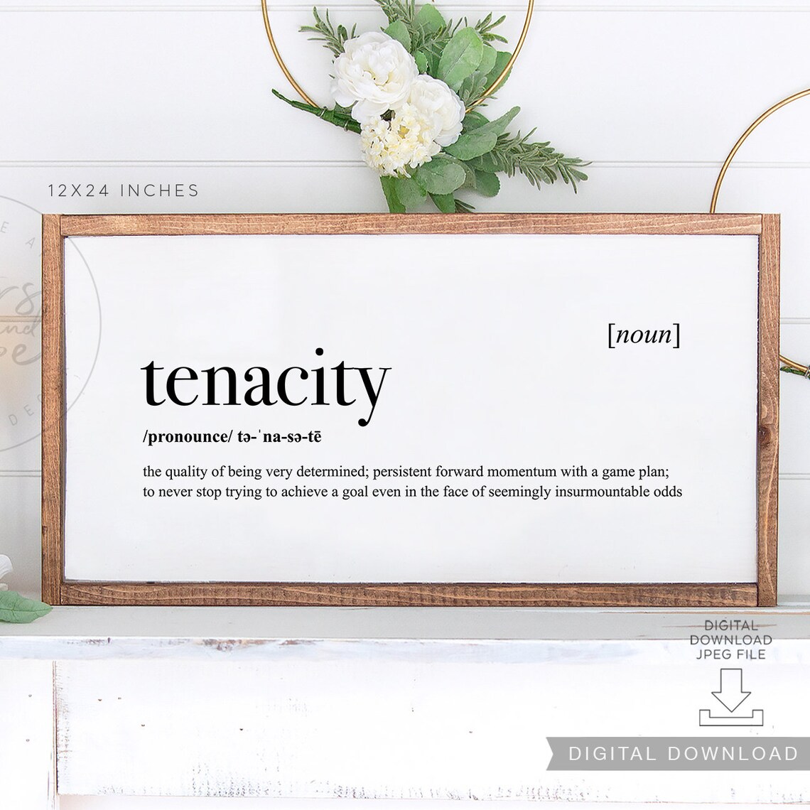 Tenacity Definition PRINTABLE Office Desk Art Dictionary | Etsy