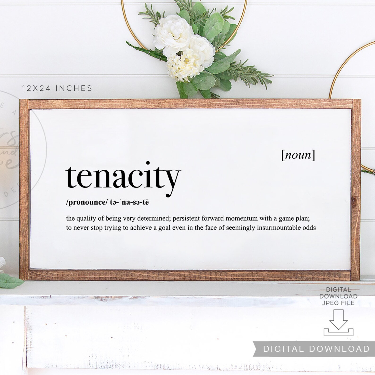 Tenacity Definition PRINTABLE Office Desk Art Dictionary | Etsy