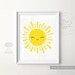 Sun Shining, Happy Smiling Yellow Sunshine, PRINTABLE Wall Art, Sun ...
