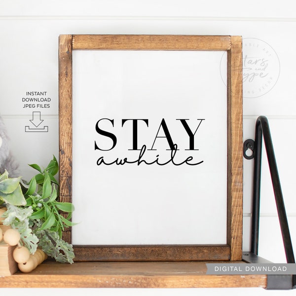 Stay Awhile Poster - Etsy