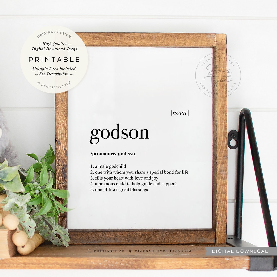 Godson Definition, PRINTABLE Art, Dictionary Meaning, Special Godchild ...