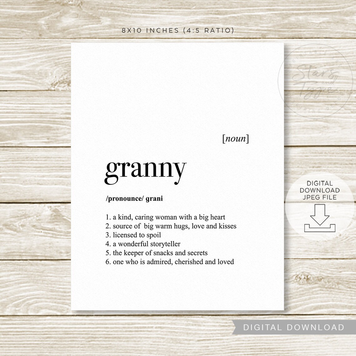 Granny Definition PRINTABLE Art Special Gran Mothers Day - Etsy