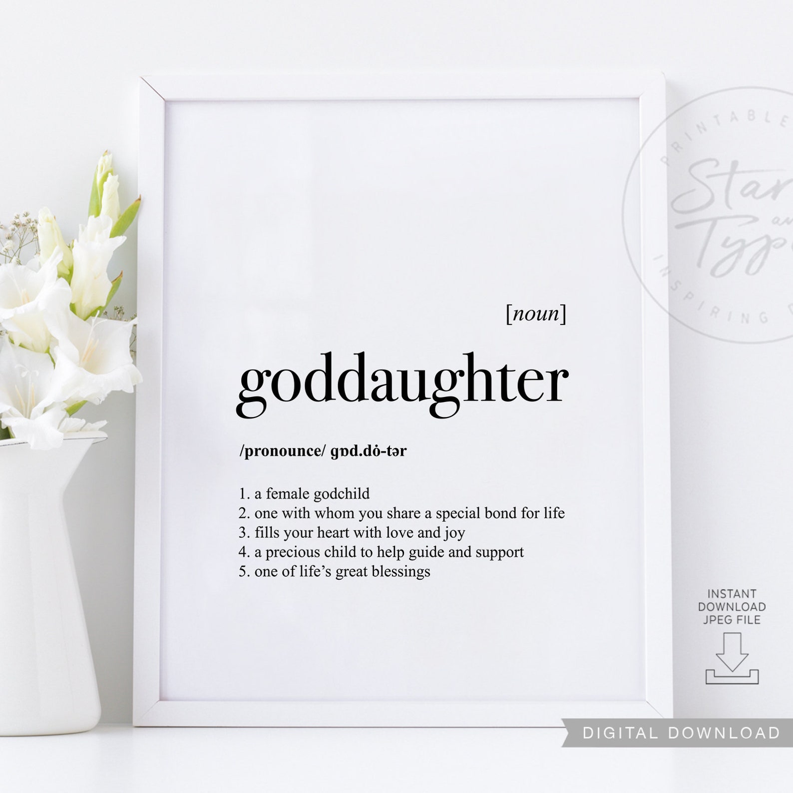 Goddaughter Definition PRINTABLE Art Dictionary Meaning - Etsy Canada