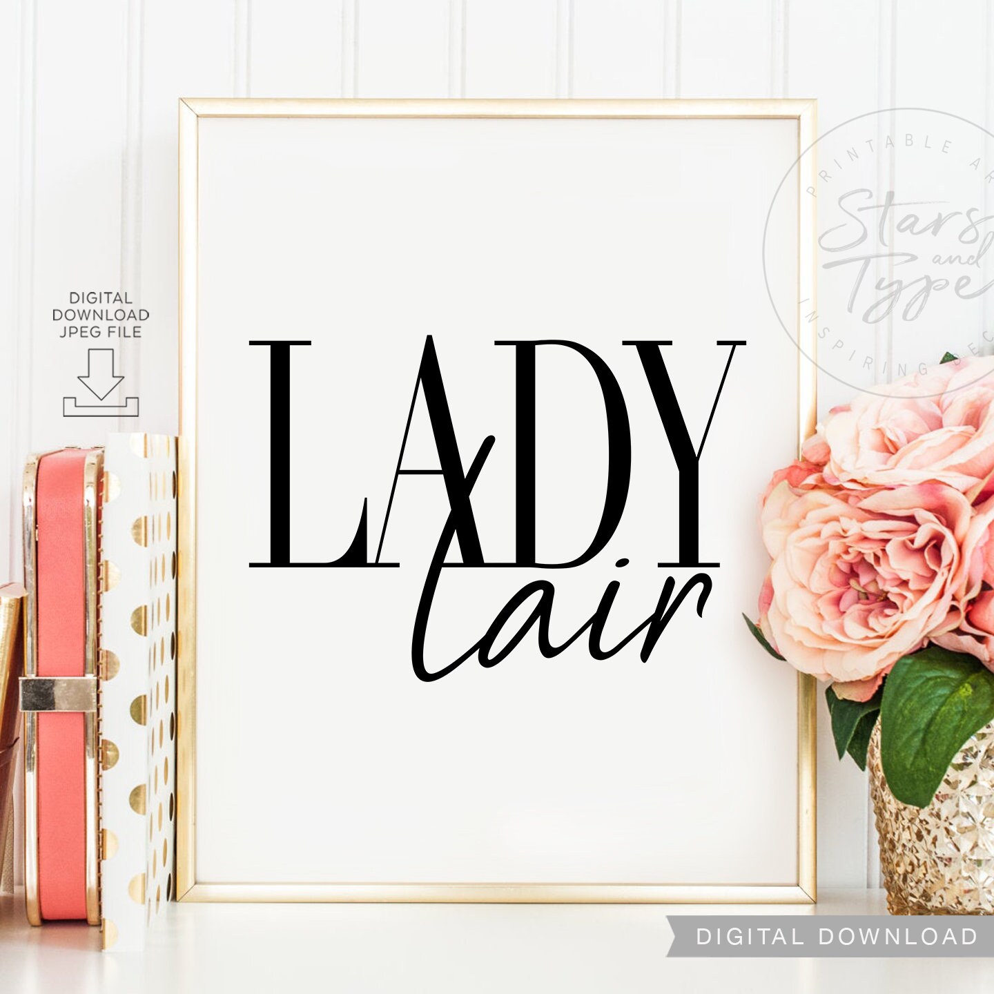 Lady Lair PRINTABLE Wall Art Home Office Work Space Desk | Etsy UK