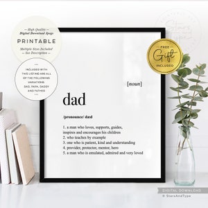 Dad Definition PRINTABLE Art, Pops Daddy Papa Father Quote, Digital ...
