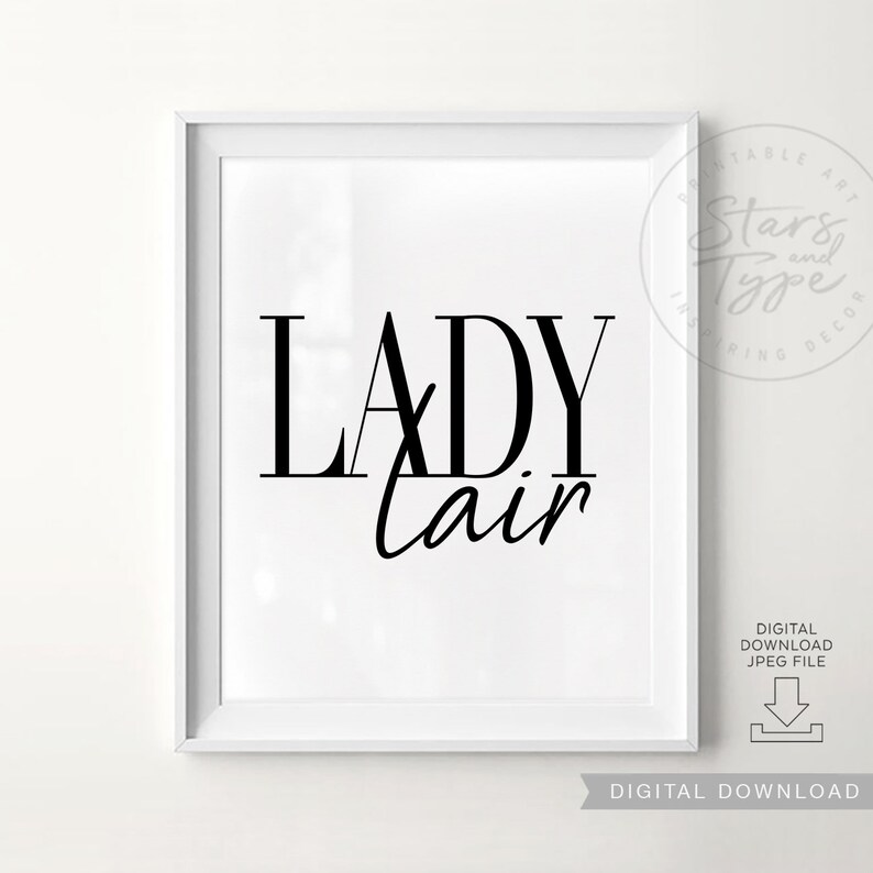 Lady Lair PRINTABLE Wall Art Home Office Work Space Desk | Etsy UK