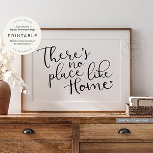 Theres No Place Like Home, PRINTABLE Wall Art, Entry Way Hallway Living ...