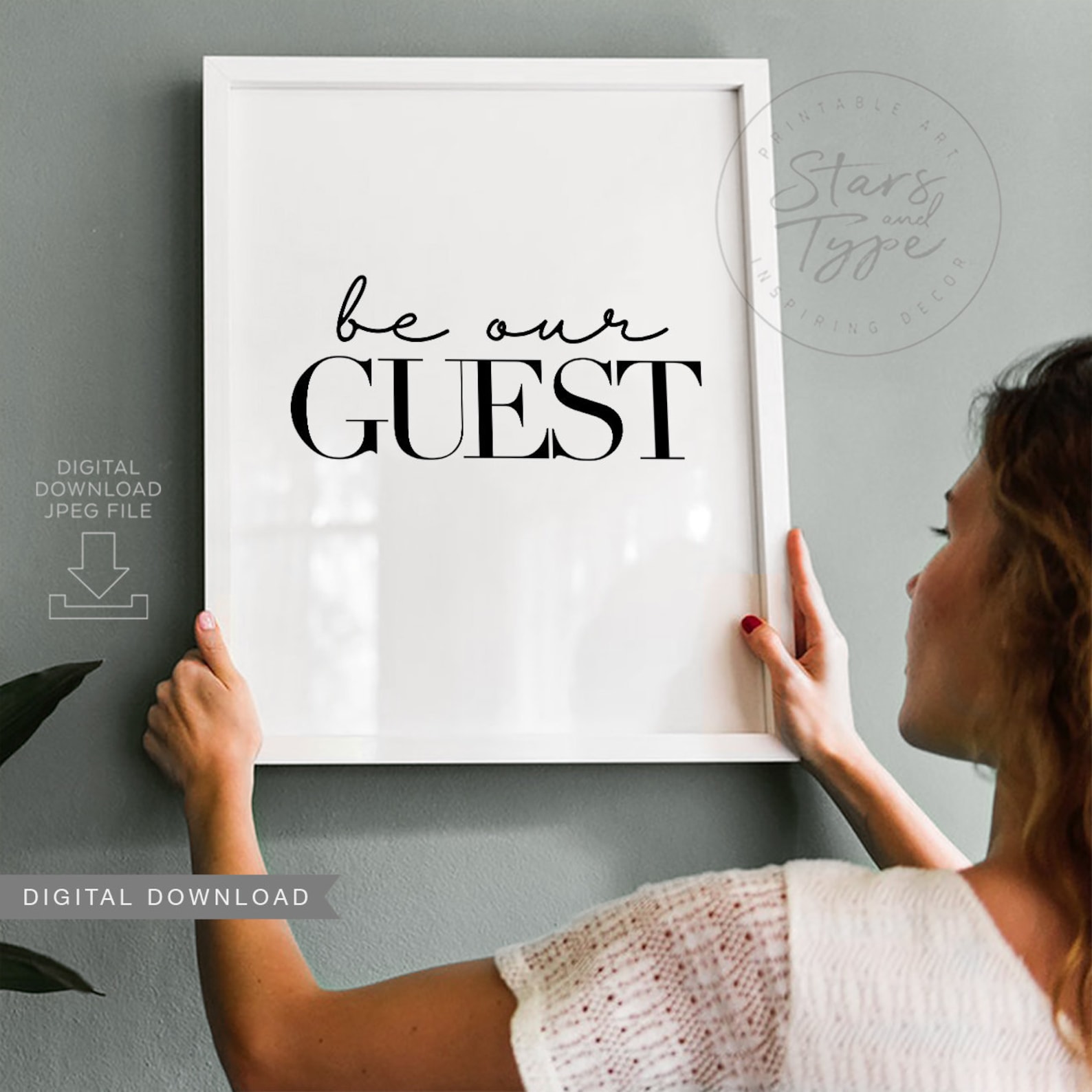 Be Our Guest PRINTABLE Wall Art Entranceway Welcome Sign | Etsy UK
