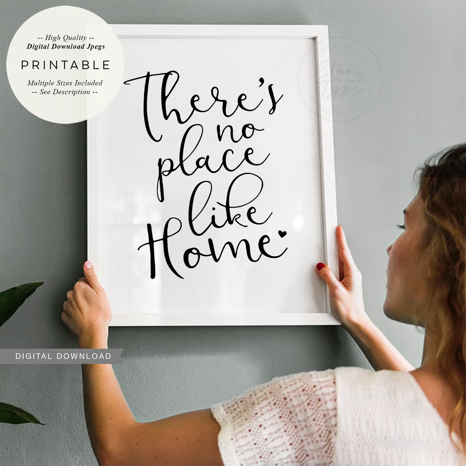 There's No Place Like Home PRINTABLE Wall Art Home - Etsy