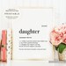 Daughter Definition, PRINTABLE Art, Special Birthday Gift, Dictionary ...