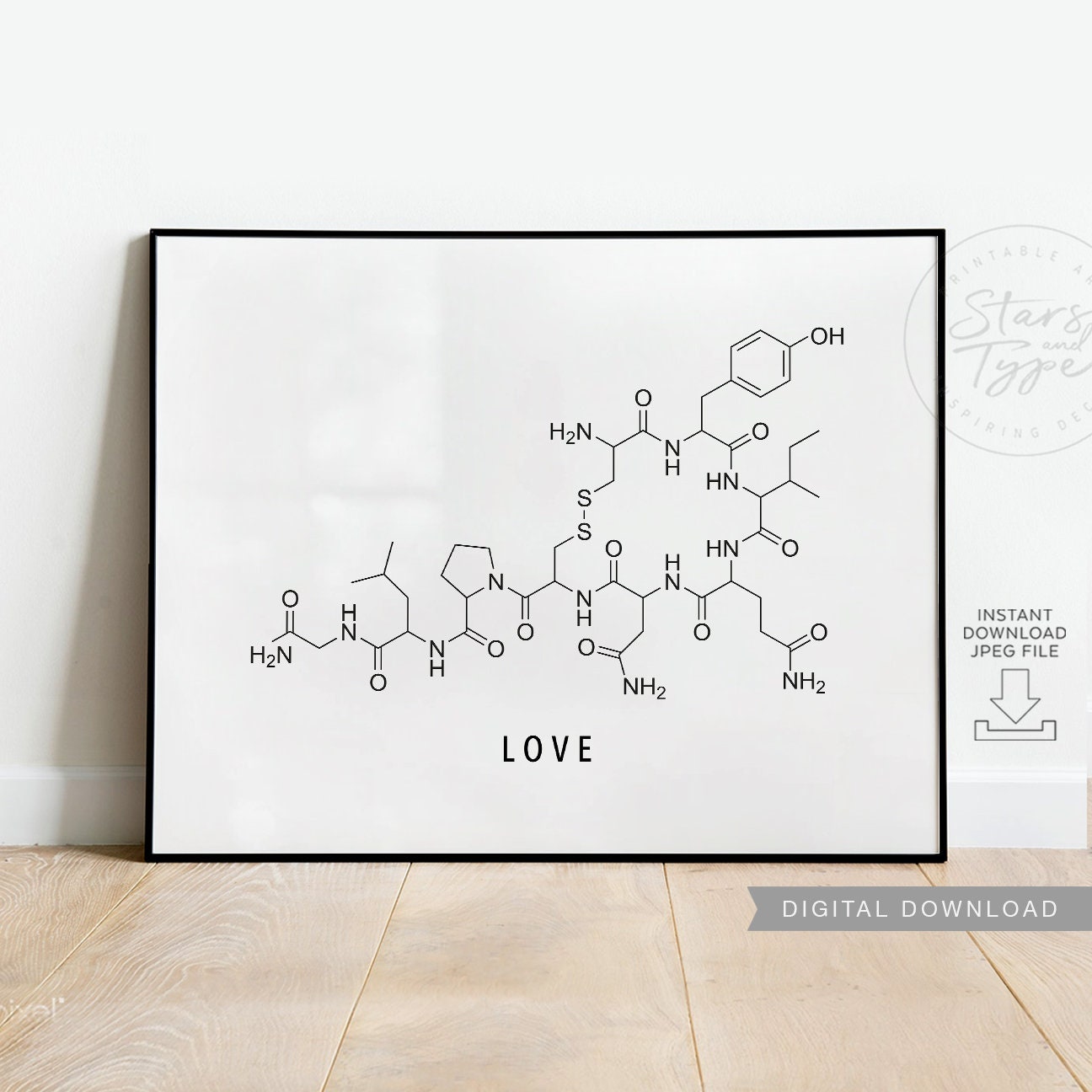 Love Molecule PRINTABLE Wall Art Oxytocin Molecule Science - Etsy UK