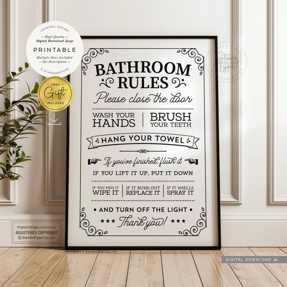 Bathroom Rules Poster