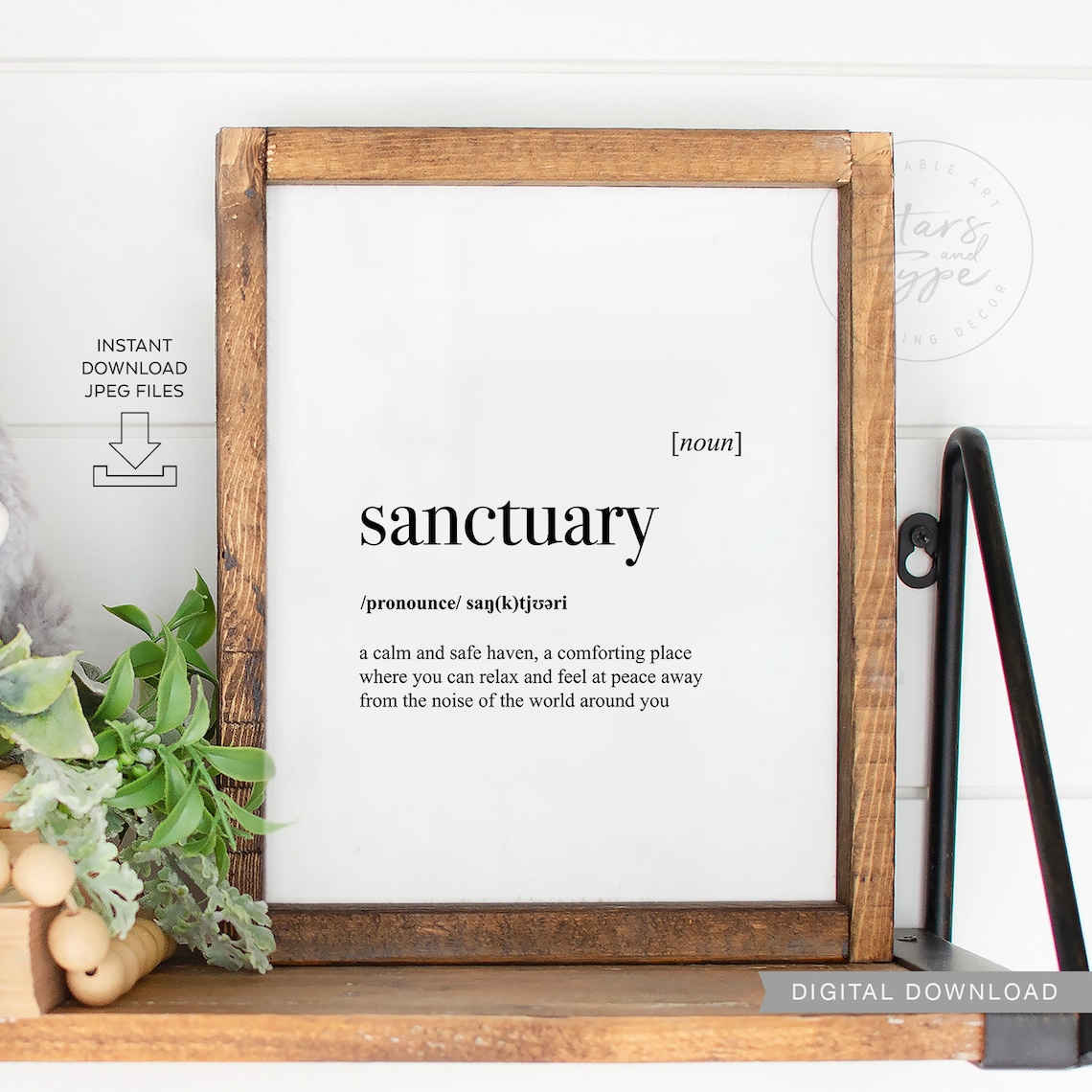Sanctuary Definition PRINTABLE Art Cosy Comfort Quote Home - Etsy