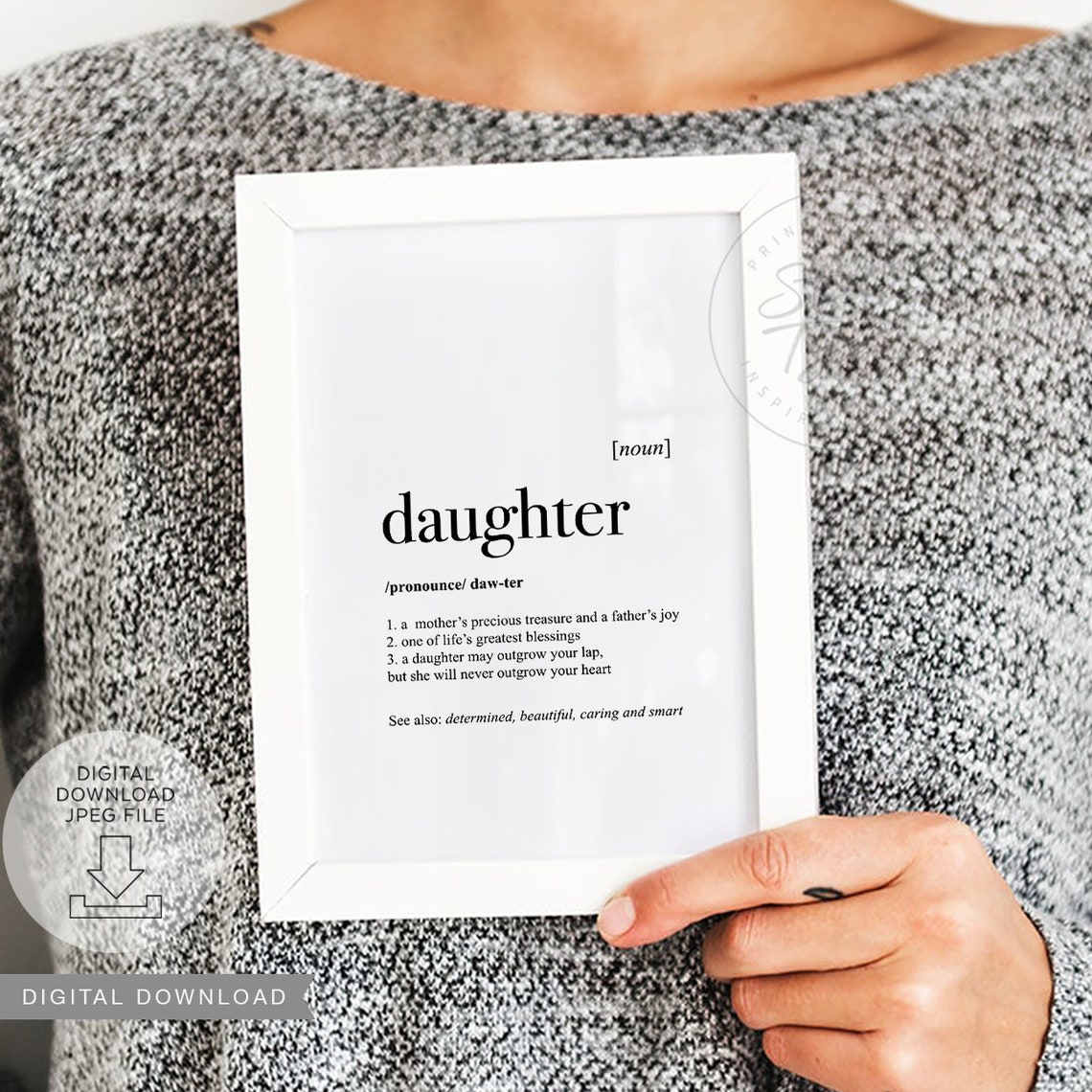 Daughter Dictionary Definition Meaning Printable Art Etsy