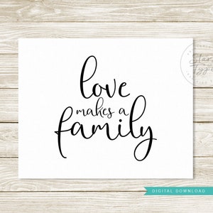 Love Makes A Family PRINTABLE Wall Art Family Quotes Family - Etsy UK