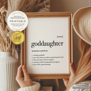 Goddaughter Definition, PRINTABLE Art, Dictionary Meaning, Godchild ...