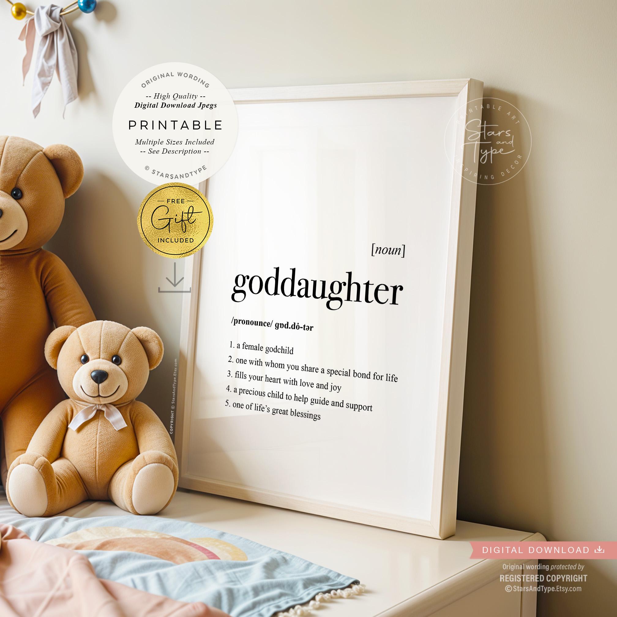 Goddaughter Definition, PRINTABLE Art, Godchild Baptism Christening ...